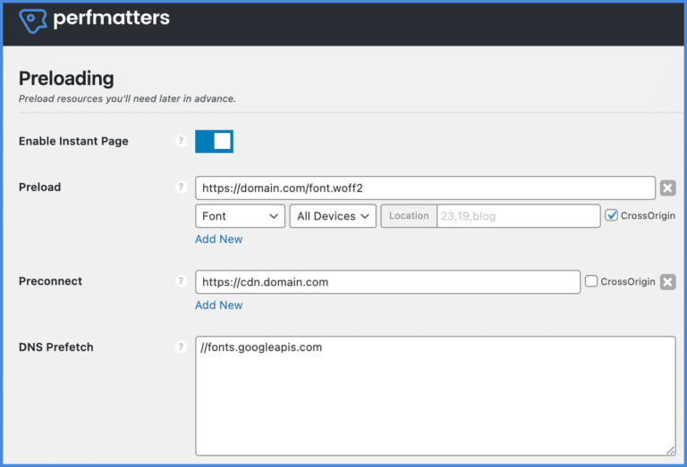 Perfmatters features (quick-toggles, Script Manager, lazy loading, more)