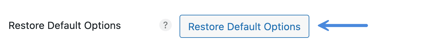 How to restore default options (reset) - Perfmatters
